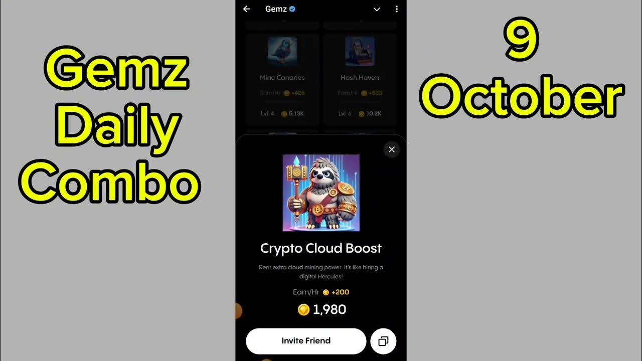 Gemz Daily Combo 9 October | Gemz Daily Code 9 October | Daily Combo Today|Free code - YouTube