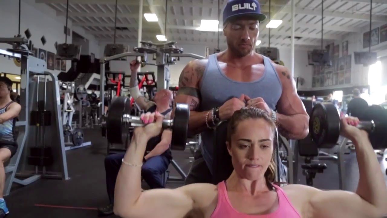 Justin & Steph Lovato train Shoulders at the Mecca - YouTube