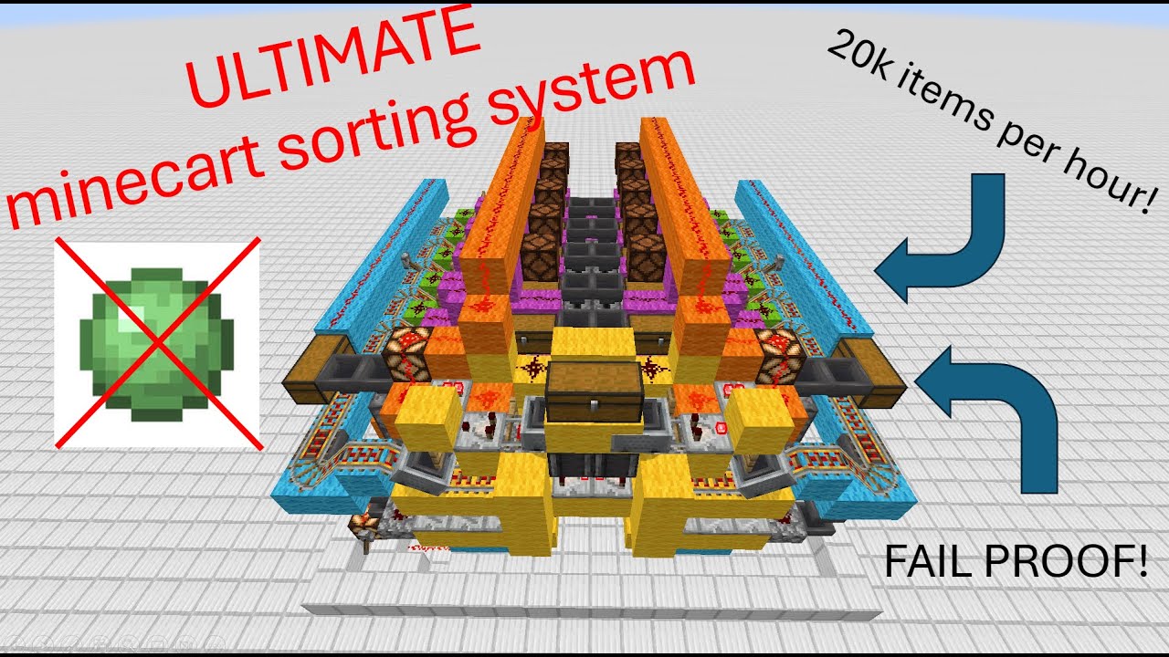 Ultimate minecart sorting system - YouTube