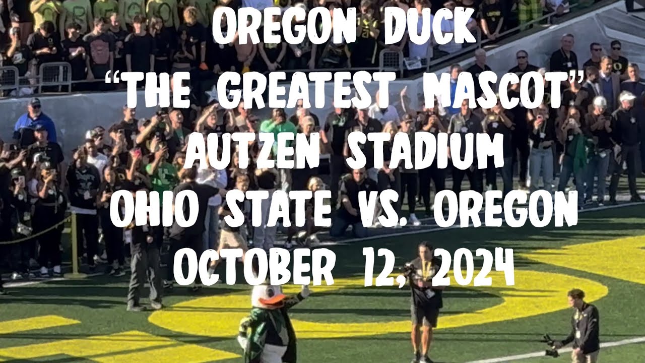 Oregon Duck “The Greatest Mascot”. Autzen Stadium. Ohio State Vs ...