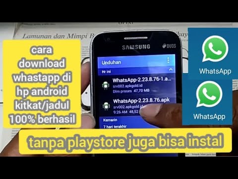 cara download whatsapp di hp jadul versi lama os kitkat ram kecil terbaru lengkap 100% BERHASIL