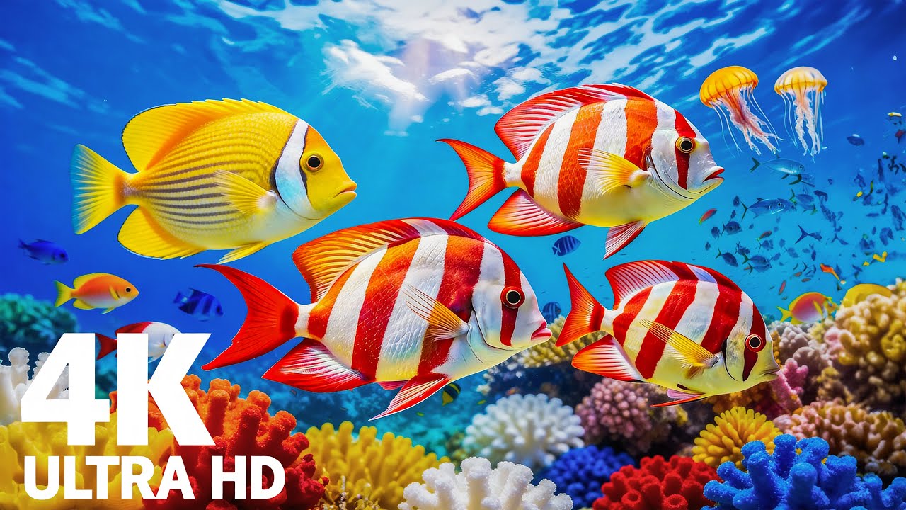 Stunning 4K Aquarium Video – Tropical Fish Tank Sounds 🐟 Relaxing Ocean ...