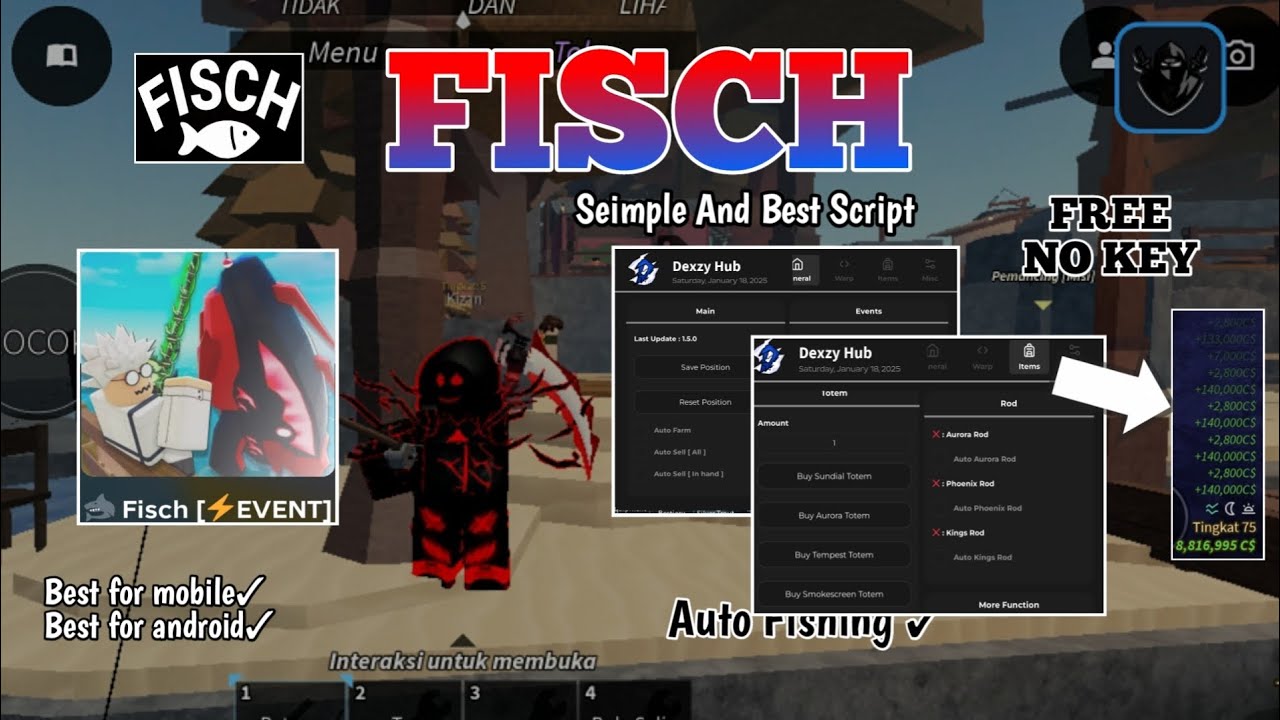 [FISCH] UPDATE FISCH SCRIPT PASTEBIN FAST AUTO FARM 😱(Dexzy HUB ...