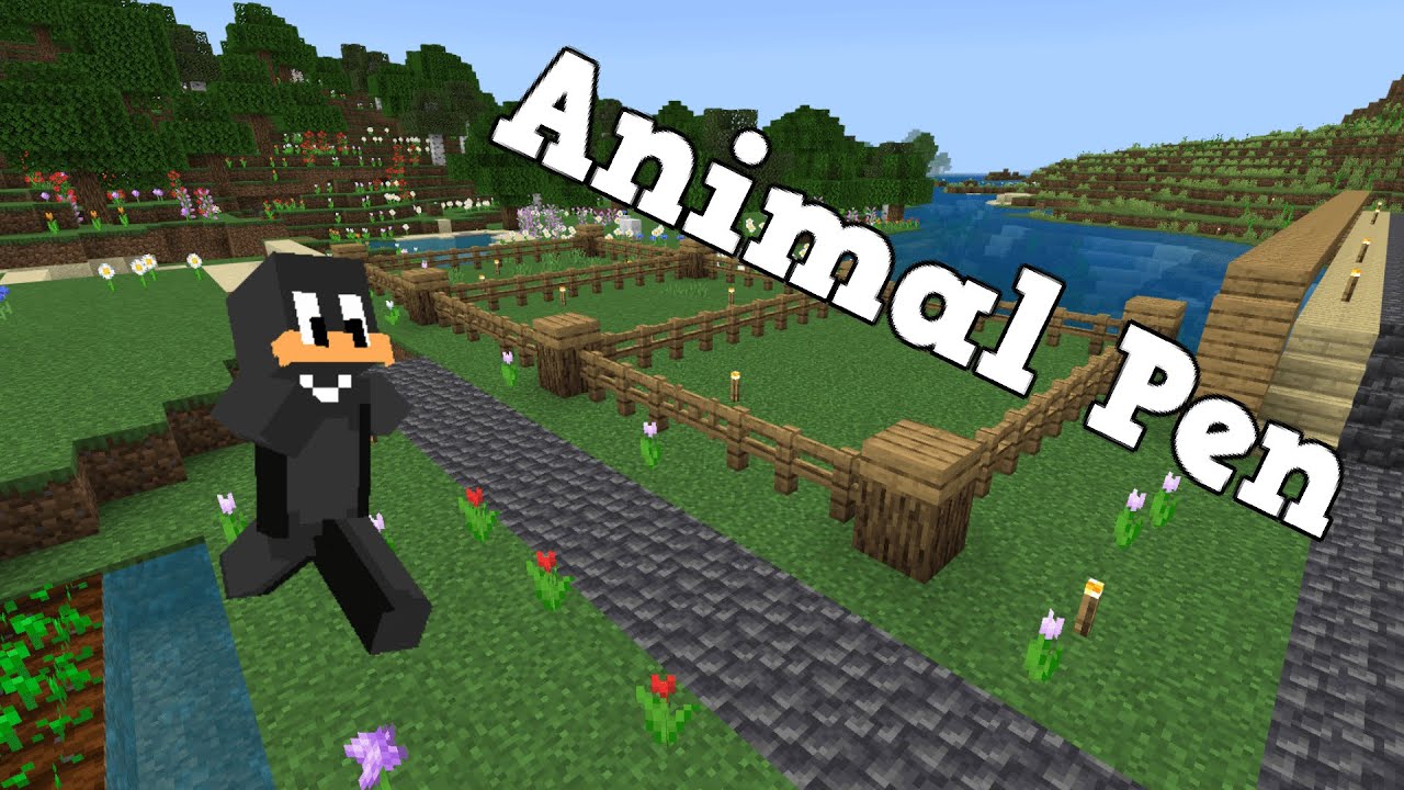 Building an Animal Pen (Minecraft Bedrock 6) - YouTube