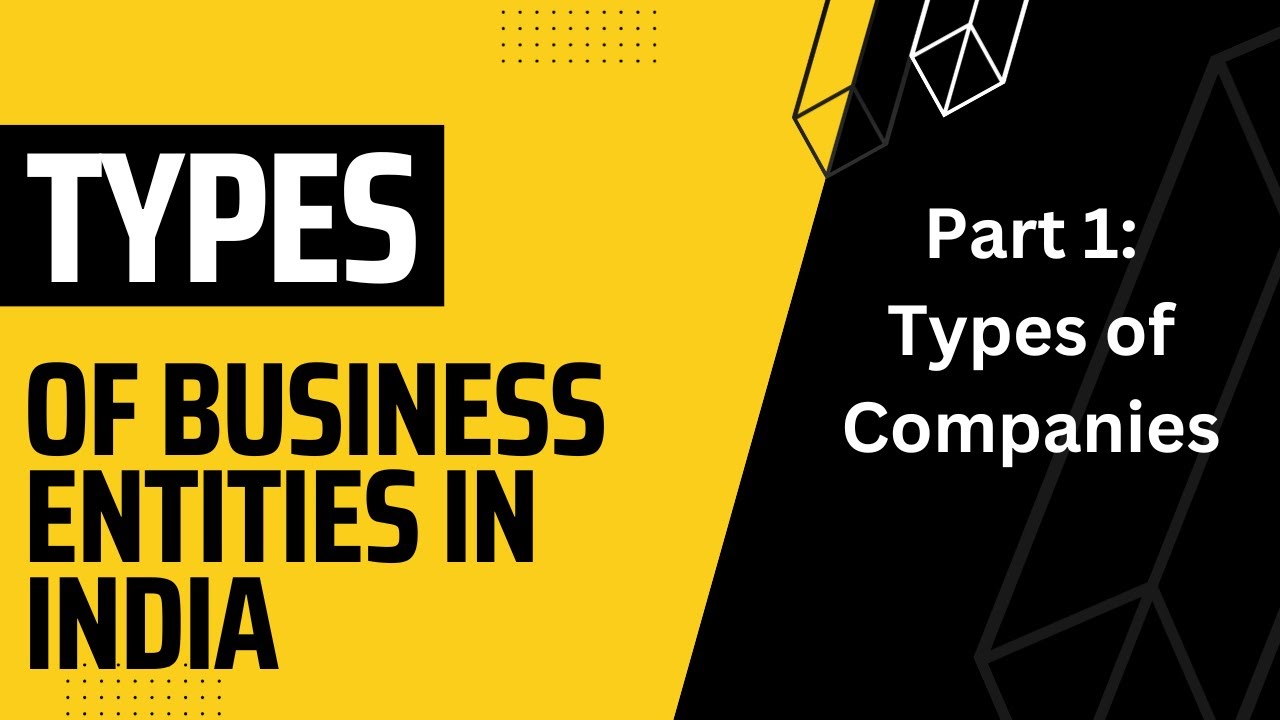 Types of business entities in India | Public limited | One person ...