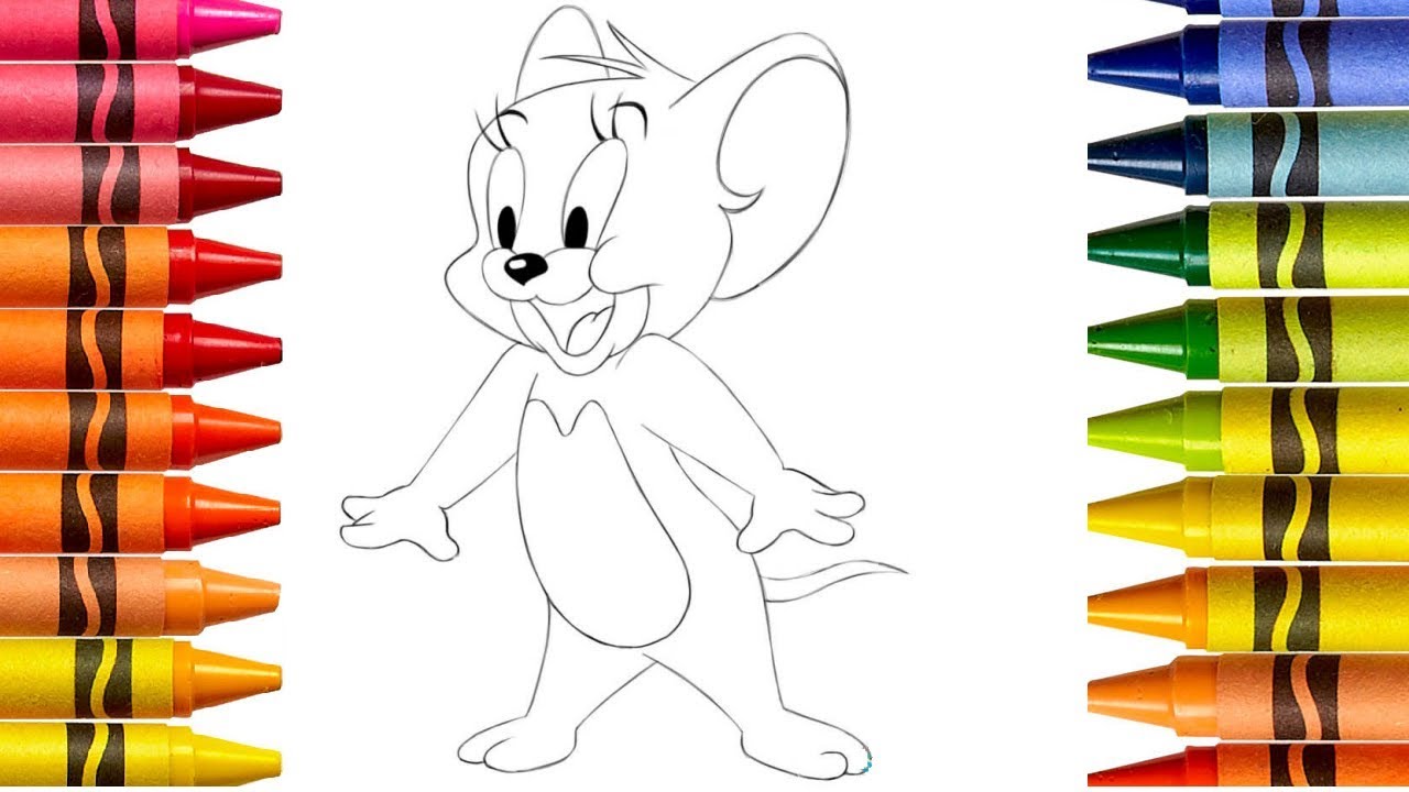 Drawing Jerry And Coloring With Glitter - YouTube