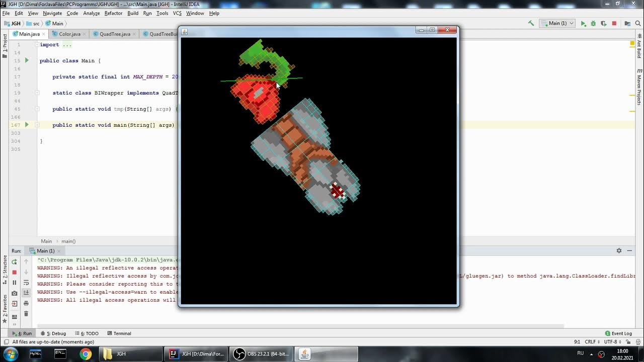 quadtrees collision detection demo - YouTube