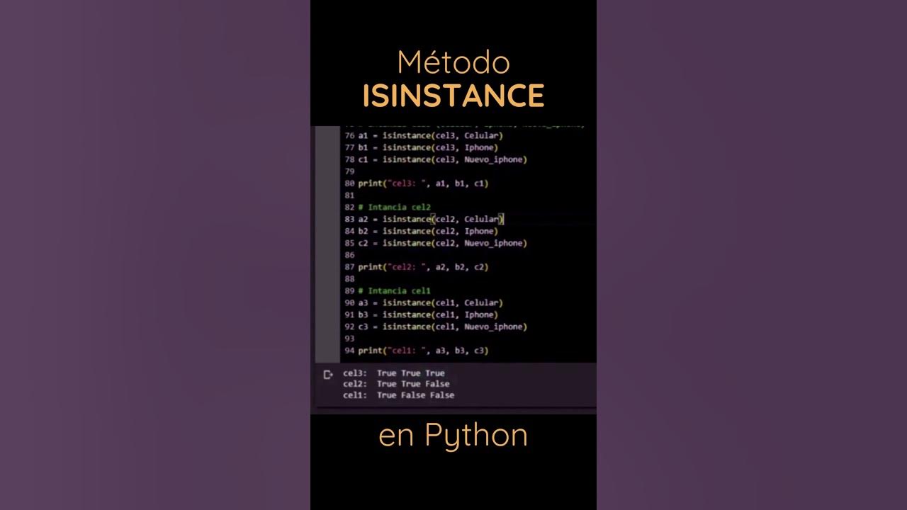 Método Isinstance En Python Programacion Python Aprenderpython Youtube