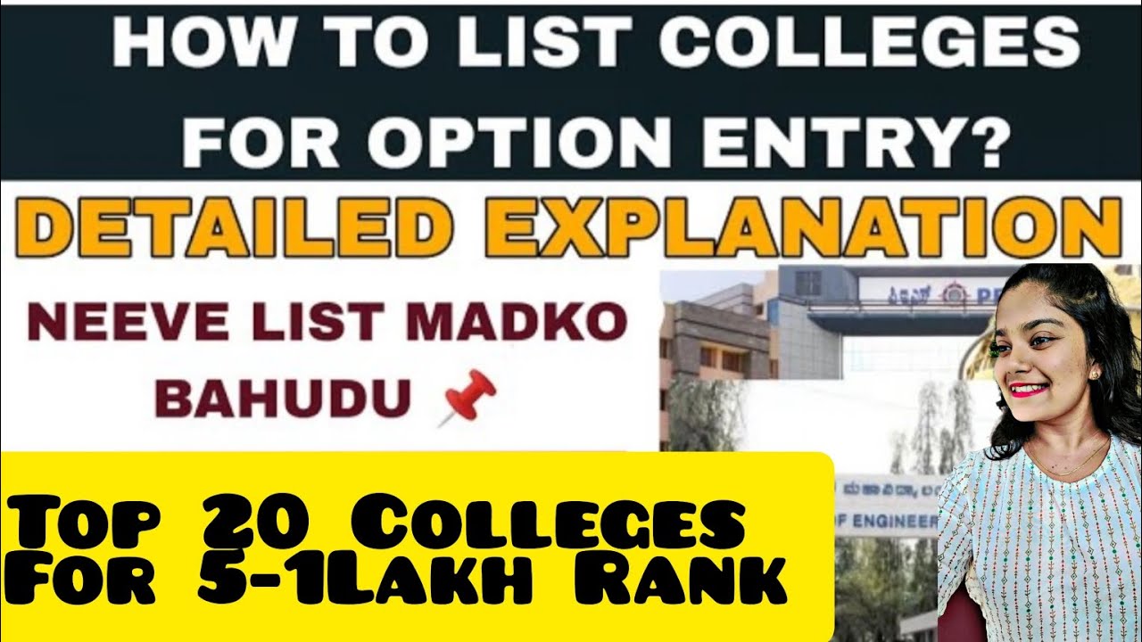 How to List Colleges For Option Entry lKcet 2024 Top 20 Colleges For 50 ...