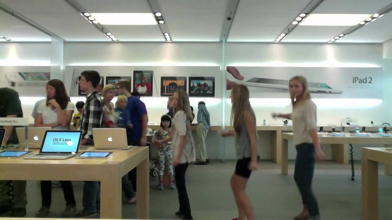 APPLE STORE DANCE [[cupid shuffle]] - YouTube