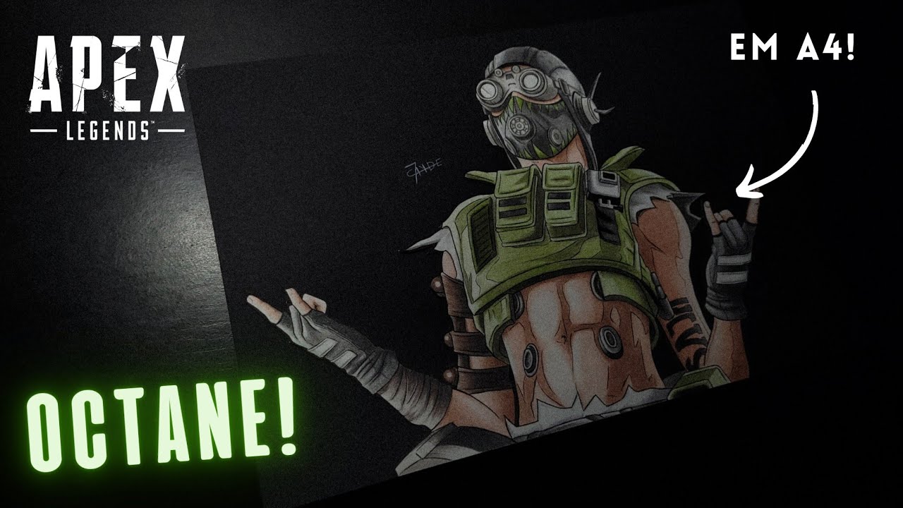 DESENHANDO O OCTANE NUMA FOLHA A4! / DRAWING OCTANE FROM APEX! (nunca ...