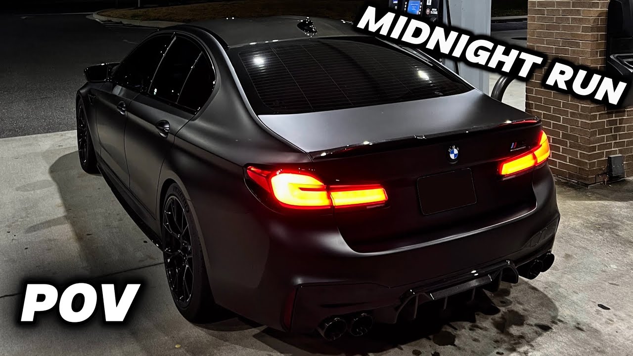 LATE NIGHT DRIVE DOWNTOWN IN A BMW M5 COMPETITION WITH A VERY LOUD ...