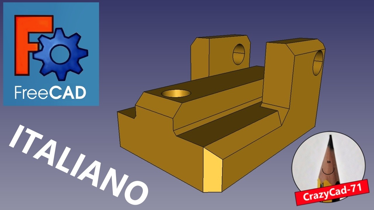 "FreeCAD IMPARA FACENDO LIVELLO BASE" esercizio di modellazione n°1 ...