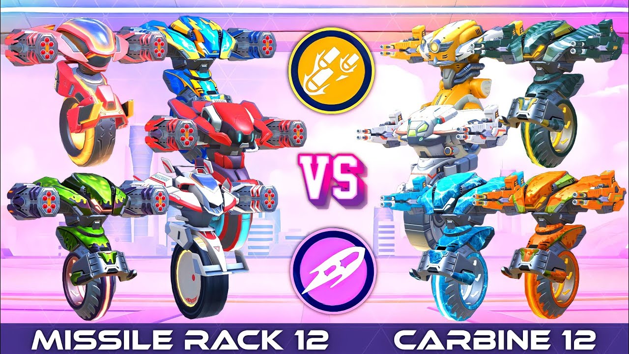 Missile Rack 12 vs Carbine 12 | Who Wins? | Mech Arena - YouTube