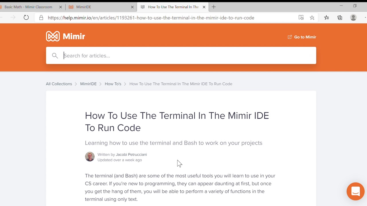 Running your code in the mimir IDE: 2020 06 11 14 40 17 - YouTube