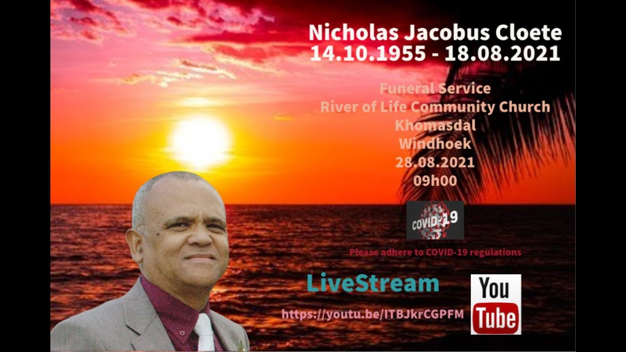 Funeral Service of Nicholas Jacobus Cloete (Nicky) - YouTube