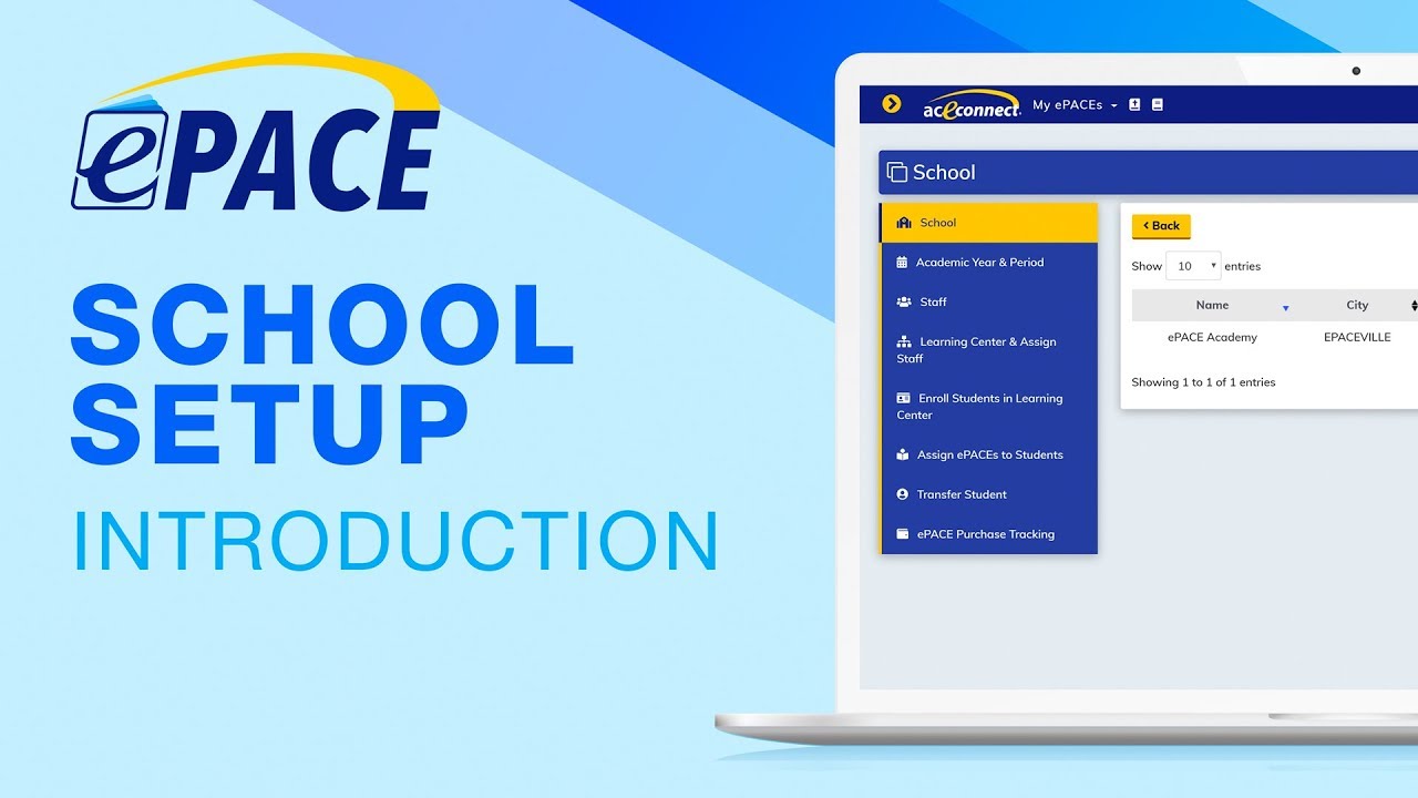 ePACE: School Setup Introduction - YouTube