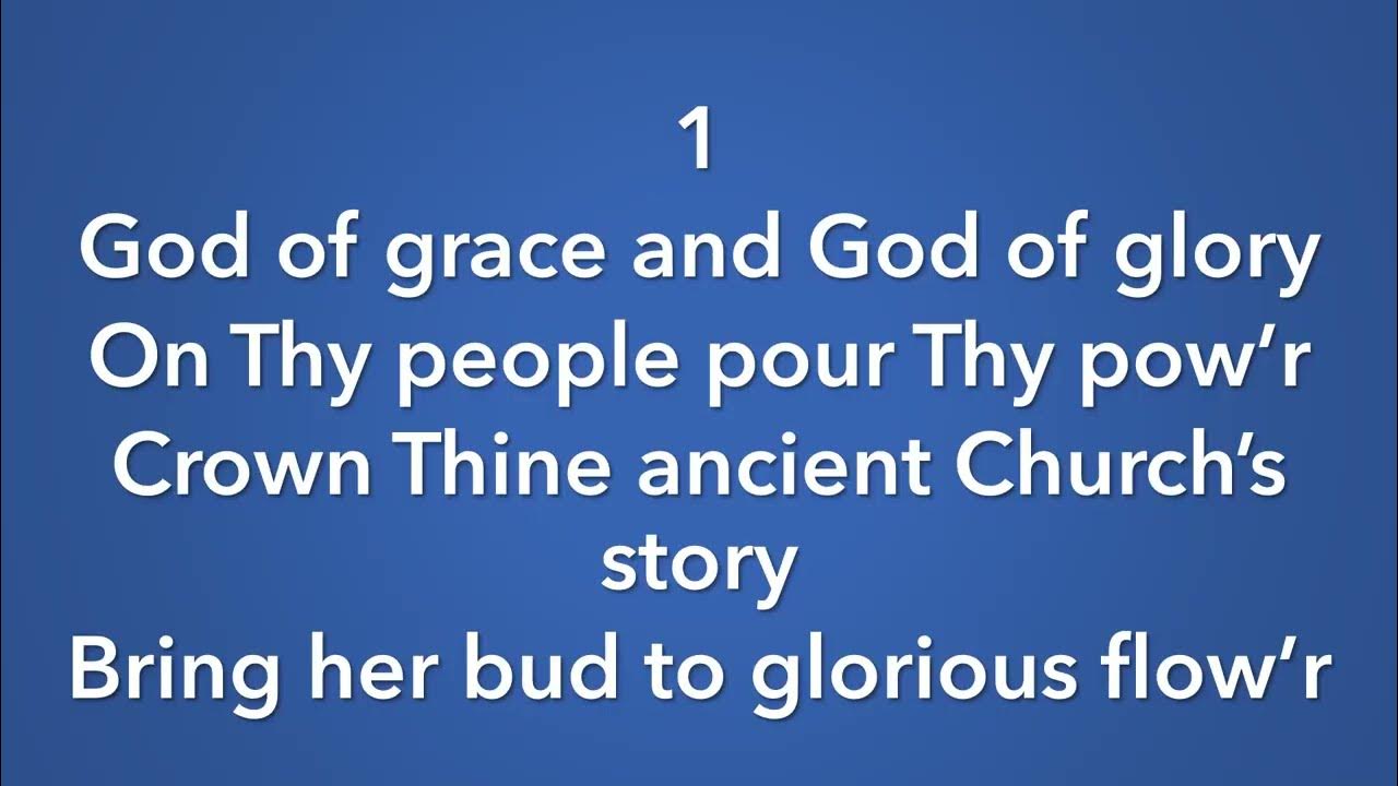GOD OF GRACE AND GOD OF GLORY (Accompaniment with lyrics) - YouTube