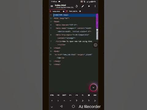 New tab using html. #acode #coading - YouTube