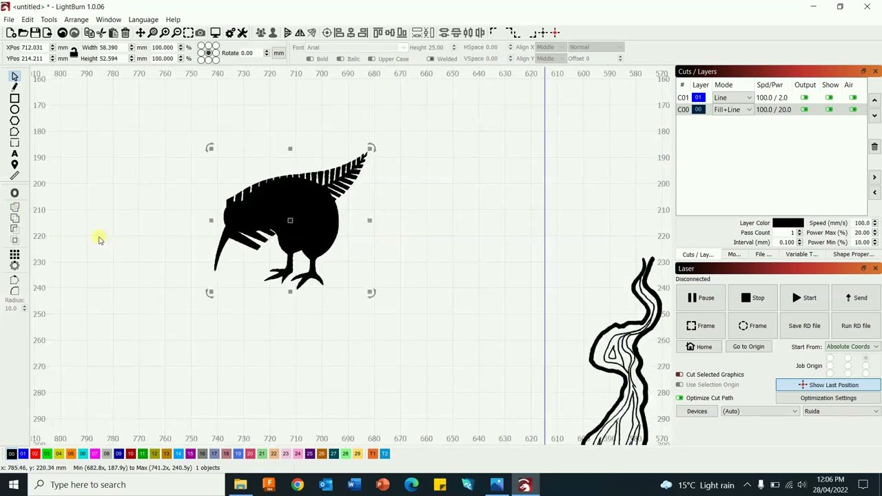 Laser engrave a Photo Frame setup in Lightburn - YouTube