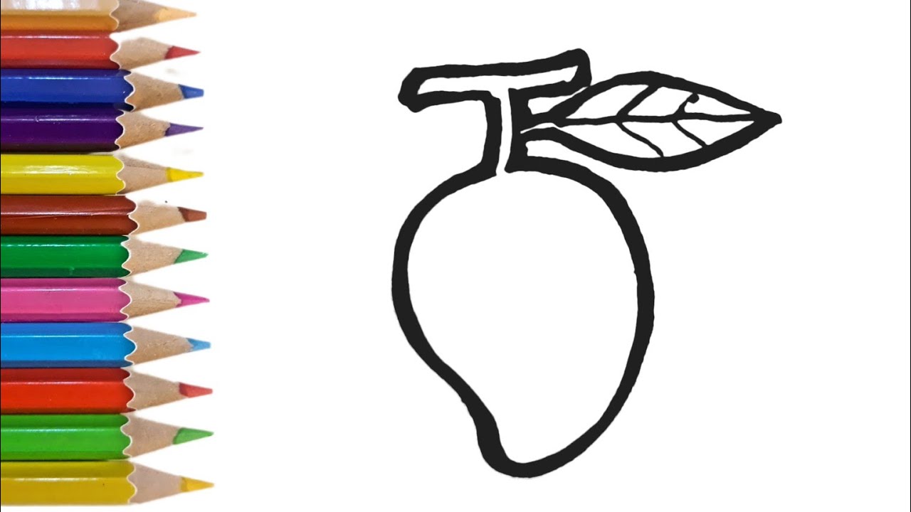 💛Drawing, Coloring | How to draw mango, easy step by step - YouTube