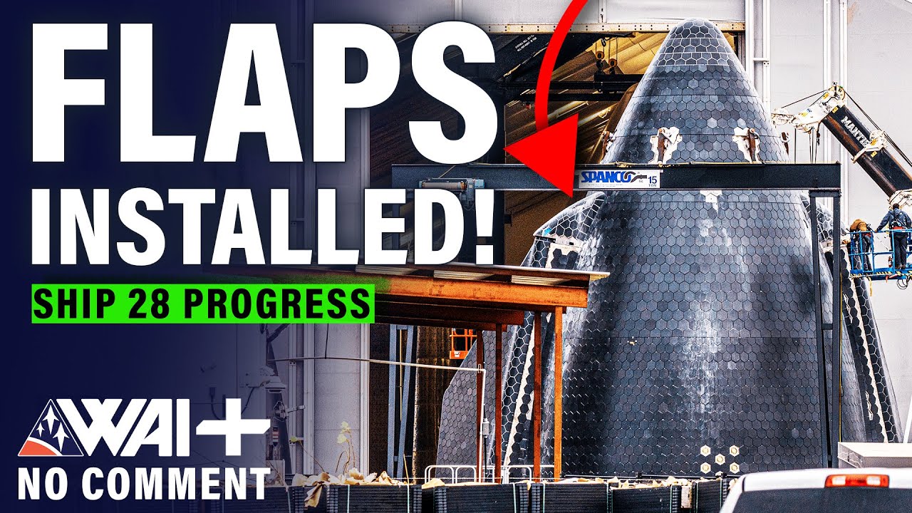 SpaceX Ship 28 Flaps Installed! Why does The OLM still look rusty ...