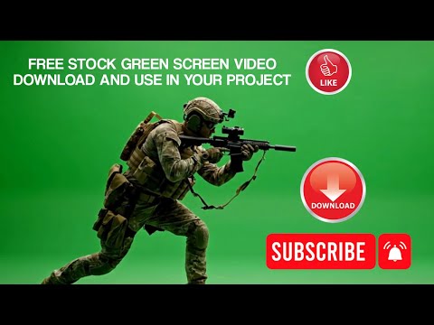 Military Soldier Green Screen Shooting Gun | FREE VFX Stock Video