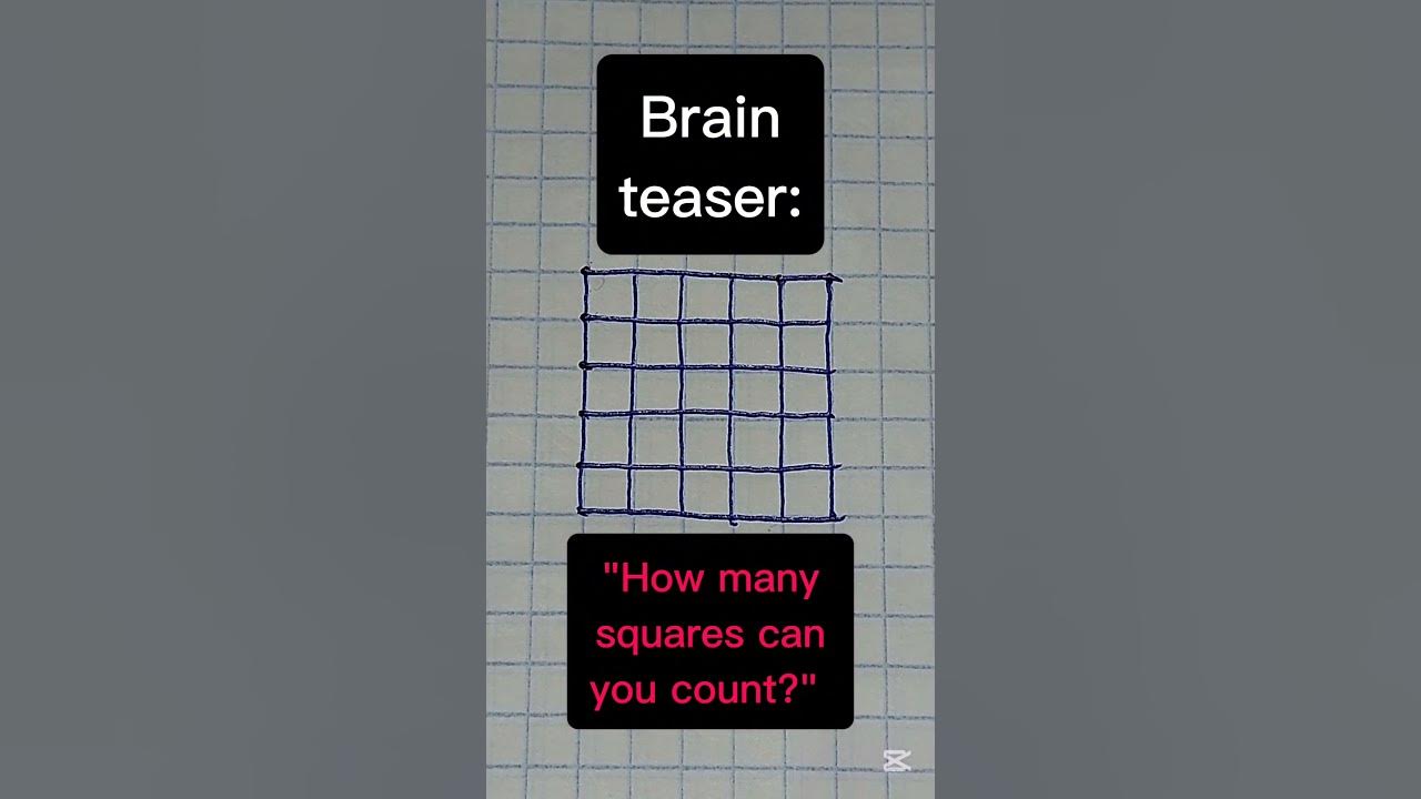 IQ For you. Brain teaser: "How many squares can you count?" - YouTube
