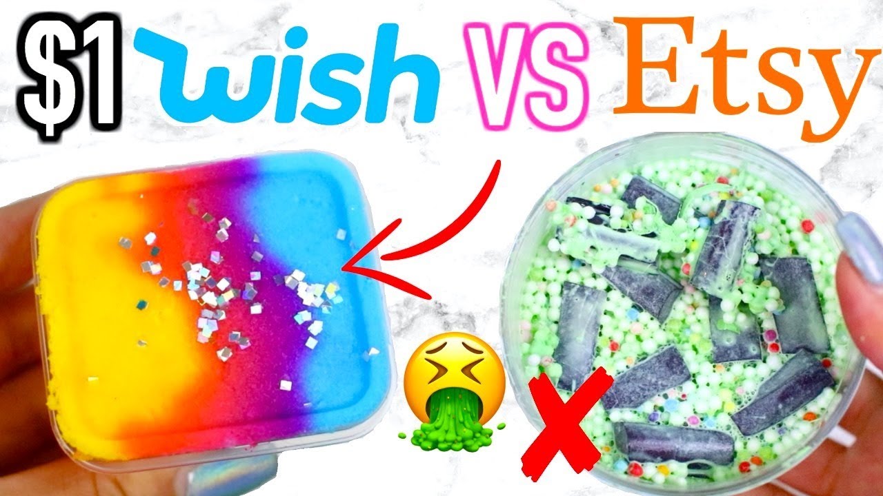 $1 WISH SLIME VS $1 ETSY SLIME! Which Is Worth It?!? - YouTube