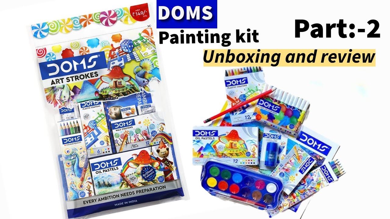 Doms Art Stroke Kit Unboxing |Best Stationary under Rs150 | Art Kit ...