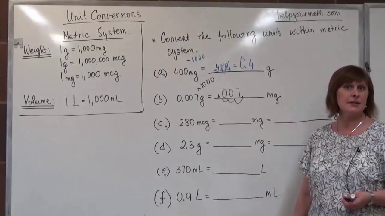 Nursing Metric System Conversions Mcg G Mg Kg L ML Trick And