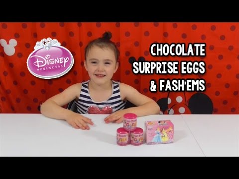 Disney Princess Fash'ems & Chocolate Surprise Eggs - Blind Bag Opening Scarlett's Playdate