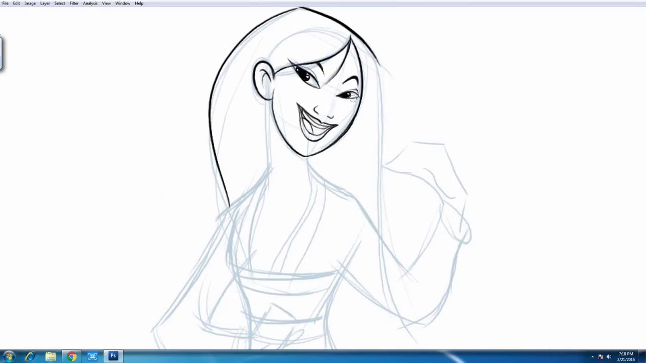 How To Draw Mulan in Disney's movie Mulan - YouTube