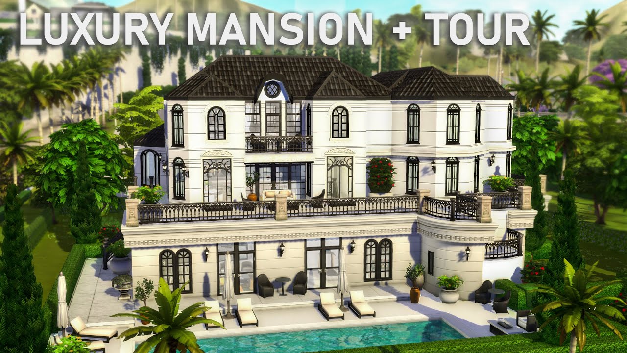 Luxury Modern Mansion | Sims 4 Speed Build + Tour | No CC - YouTube