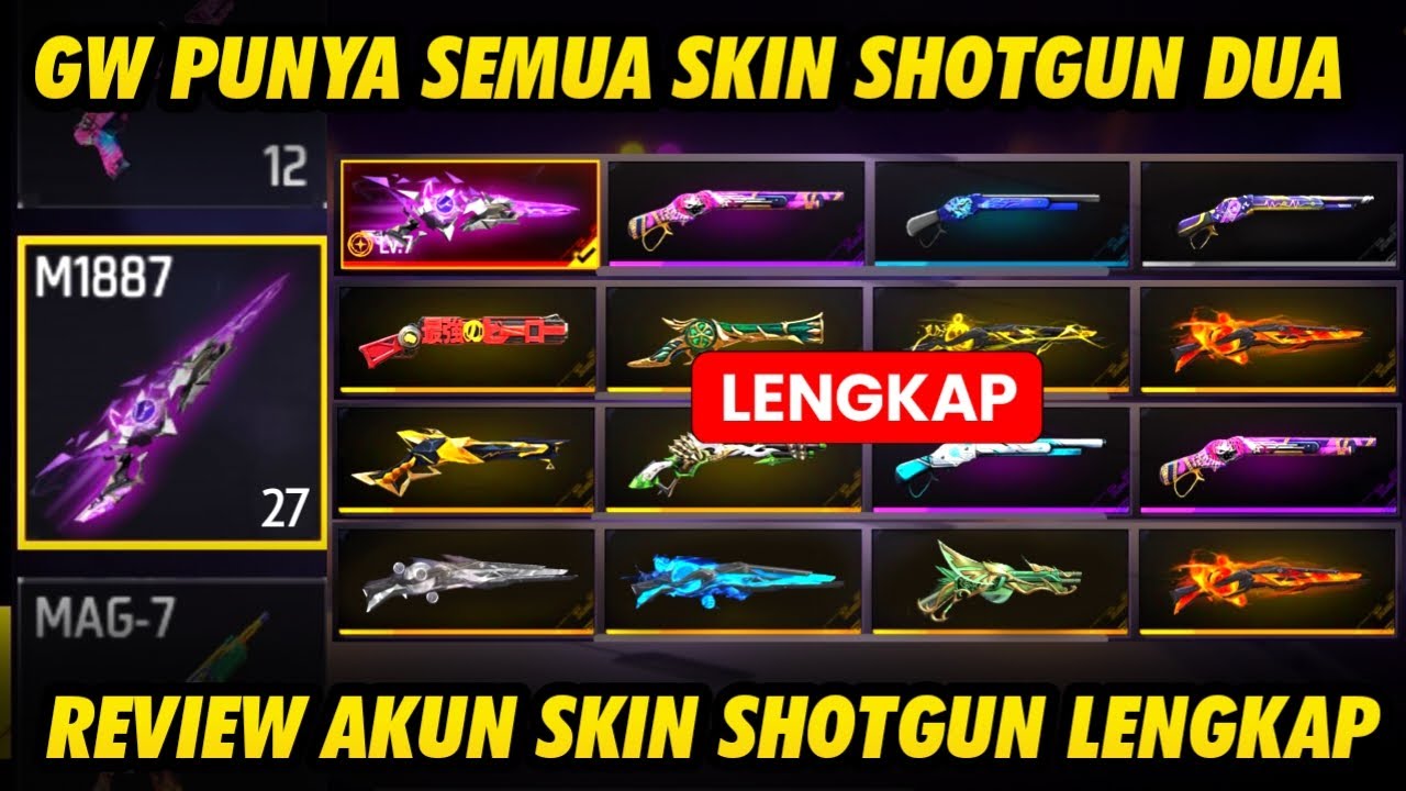 GW PUNYA SEMUA SKIN SHOTGUN DUA LENGKAP !! REVIEW AKUN SULTAN FREE FIRE ...