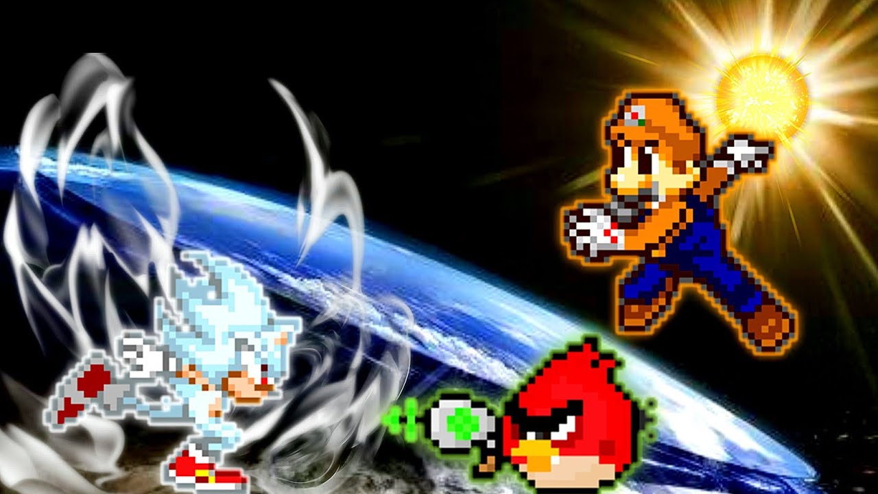 Sonic Chaos OP (all form) VS Fusion Marigi (Mario & Luigi) & Angry Bird ...