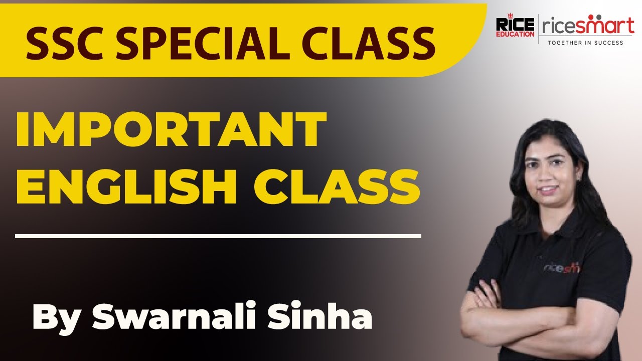 English Class for SSC Special Class by Swarnali Sinha | Important MCQ's ...