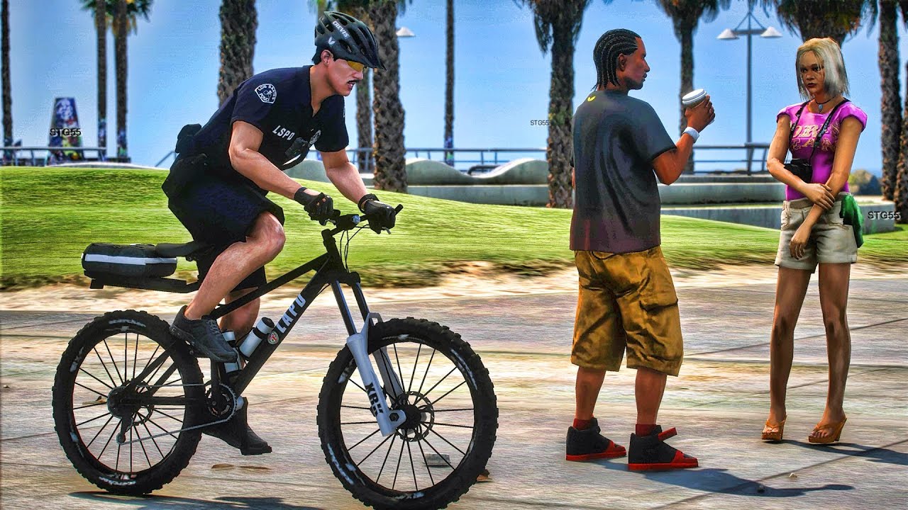Playing GTA 5 As A POLICE OFFICER Bicycle Patrol| GTA 5 Lspdfr Mod| 4K ...