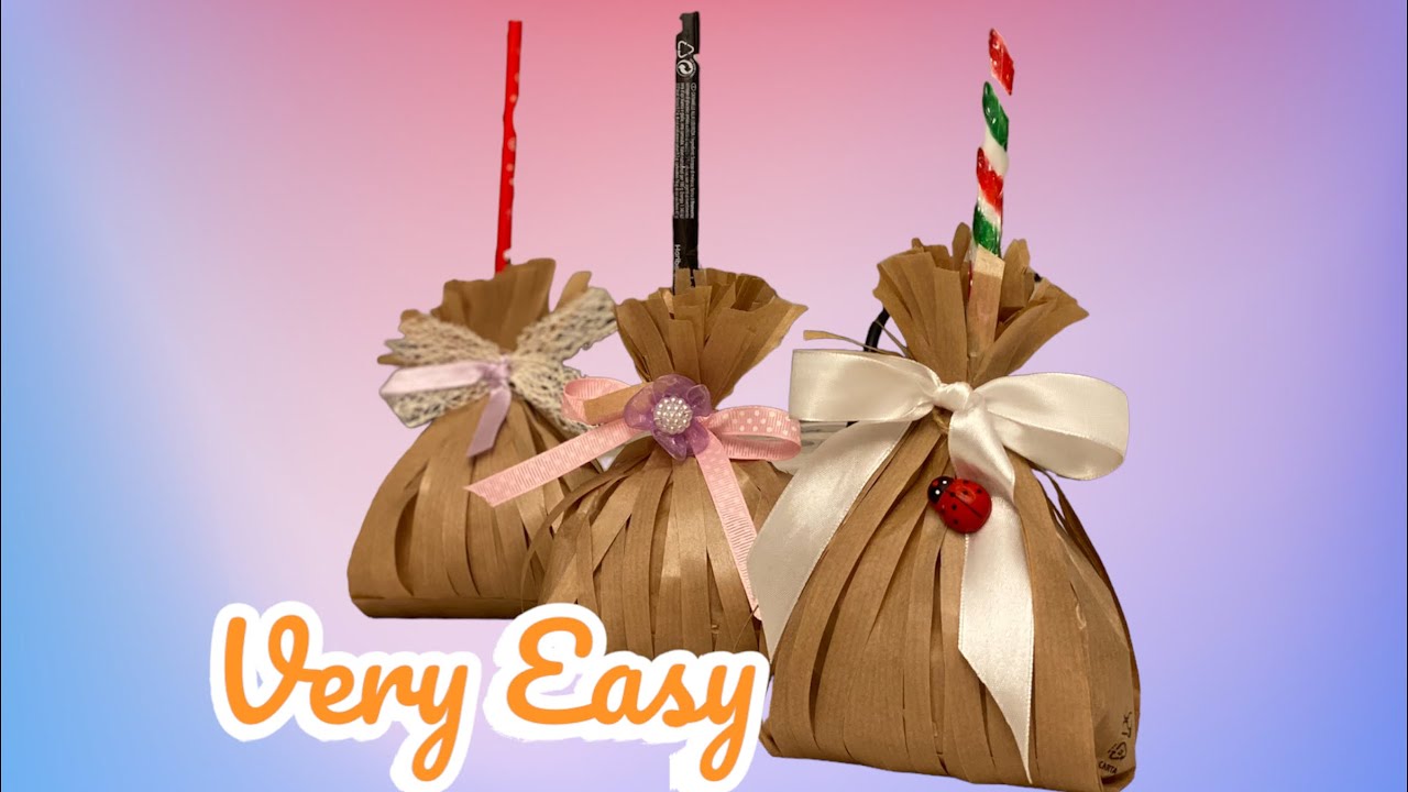 🧹🧹🧹 SCOPETTE BEFANA facilissime (Mini Brooms Lucky Charm very easy ...