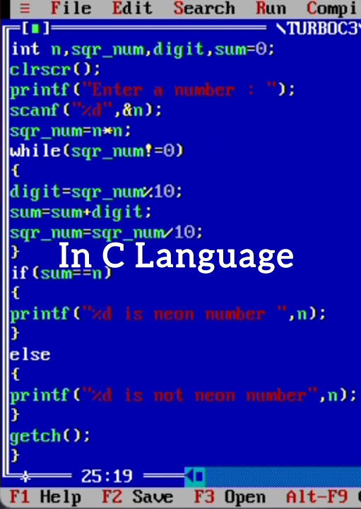Neon Number C Coding Code Coder Clanguage Clanguageforbeginners Beginers Programmer