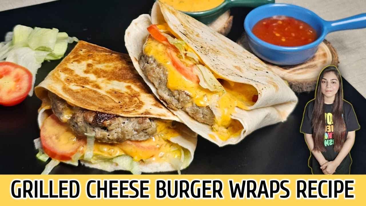Grilled Cheese Burger Wraps Recipe By @foodstationbyiqra - YouTube