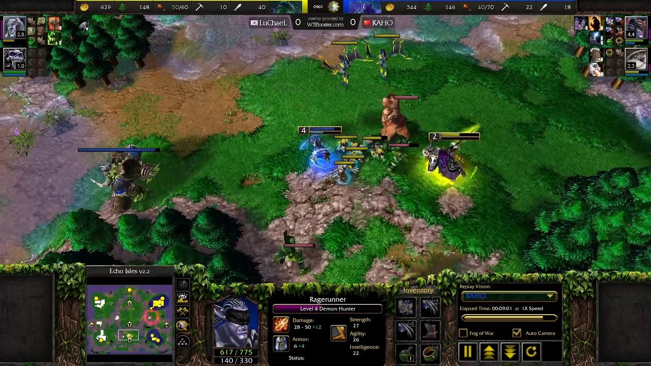 Warcraft III TeD Cup 16 2023 Jun21 LuChaeL(U) v Kaho(N) Game 2 MAPS - Echo Isles V2.2 - YouTube