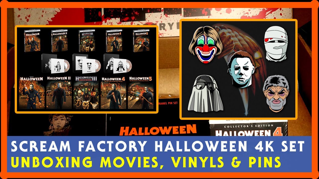 SCREAM FACTORY HALLOWEEN 1,2,3,4,5 4K UHD Blu Ray Set Unboxing - Vinyl ...