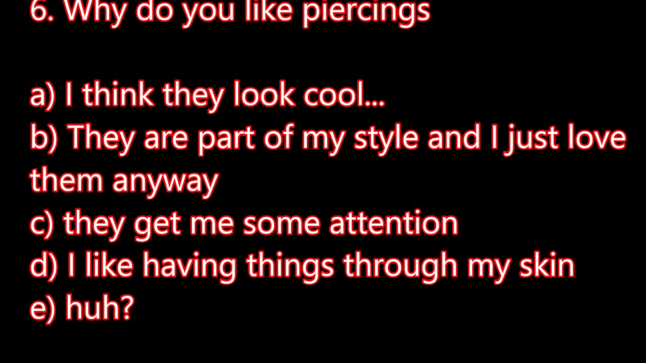 Piercings Quiz - What piercing would suit you? - YouTube