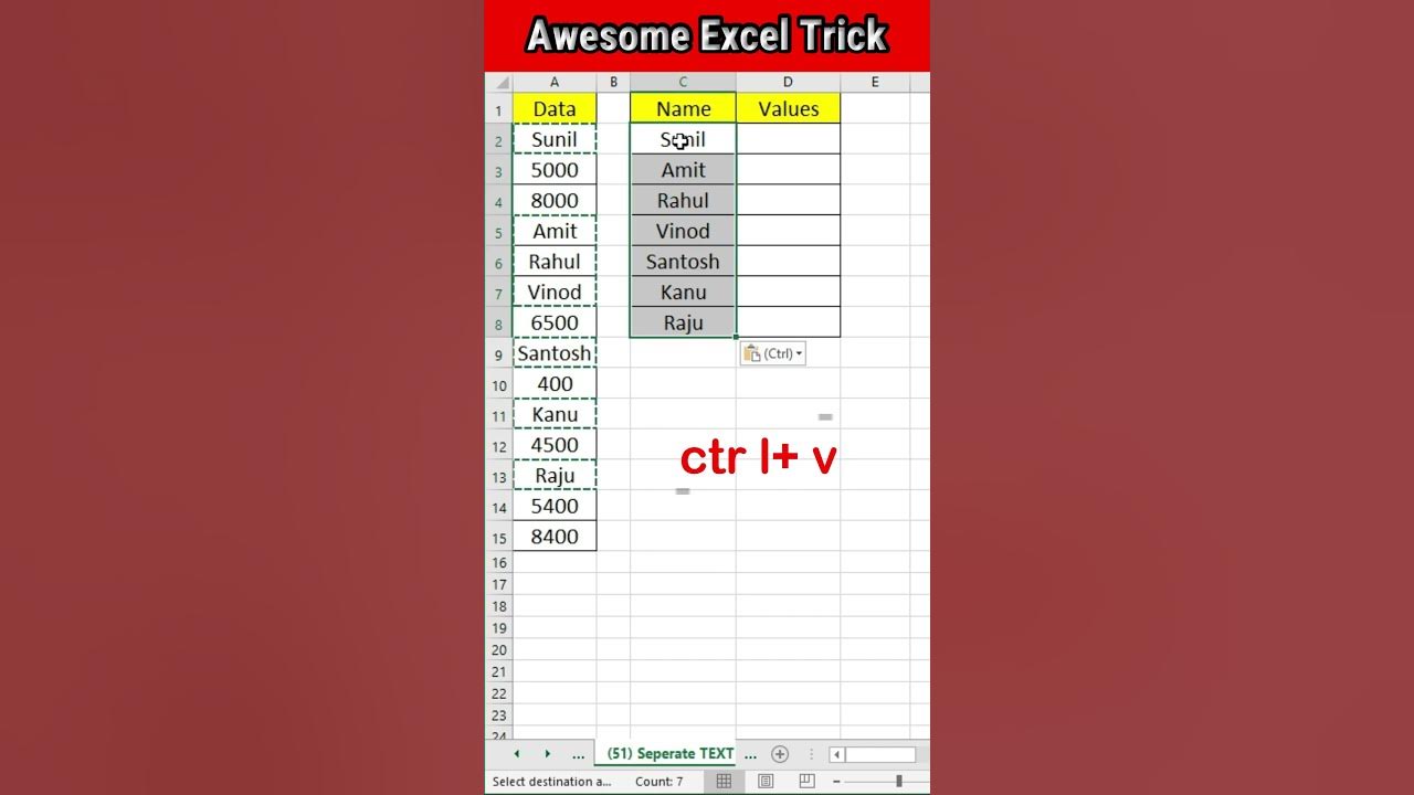 Separate Text & Numbers in Seconds | Excel Time Saving Tricks | #shortsfeed #digitalwalkway # ...