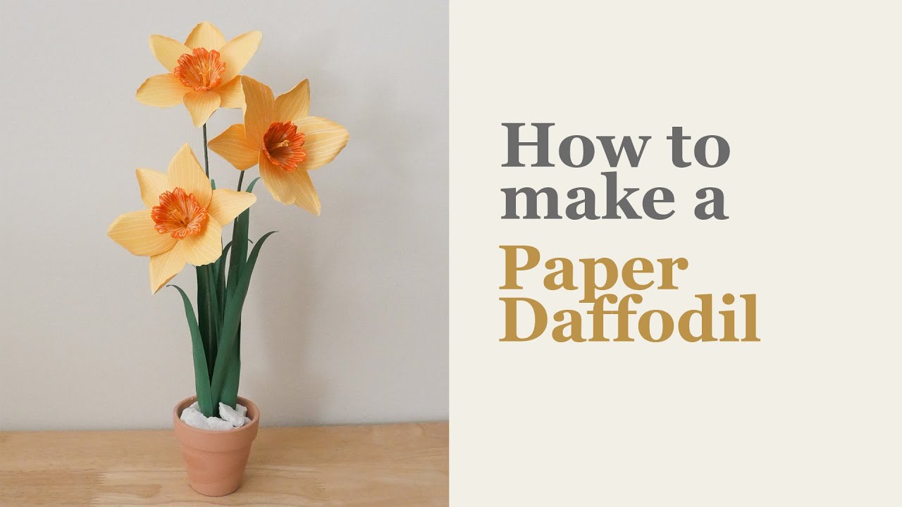DIY Paper flowers | How to make a paper daffodil - YouTube