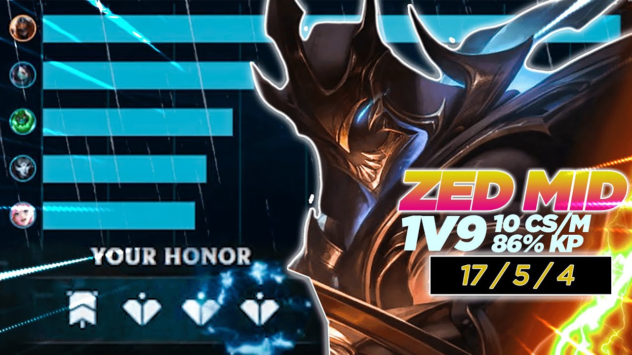 ZED MID 1V9 - ZED MID S11 LEAGUE OF LEGENDS ITA - YouTube