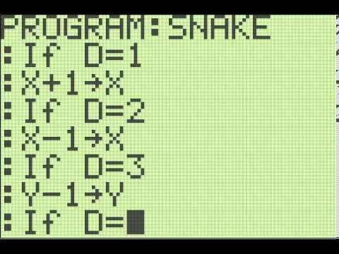 Snake Program on the TI 83/84+ - YouTube