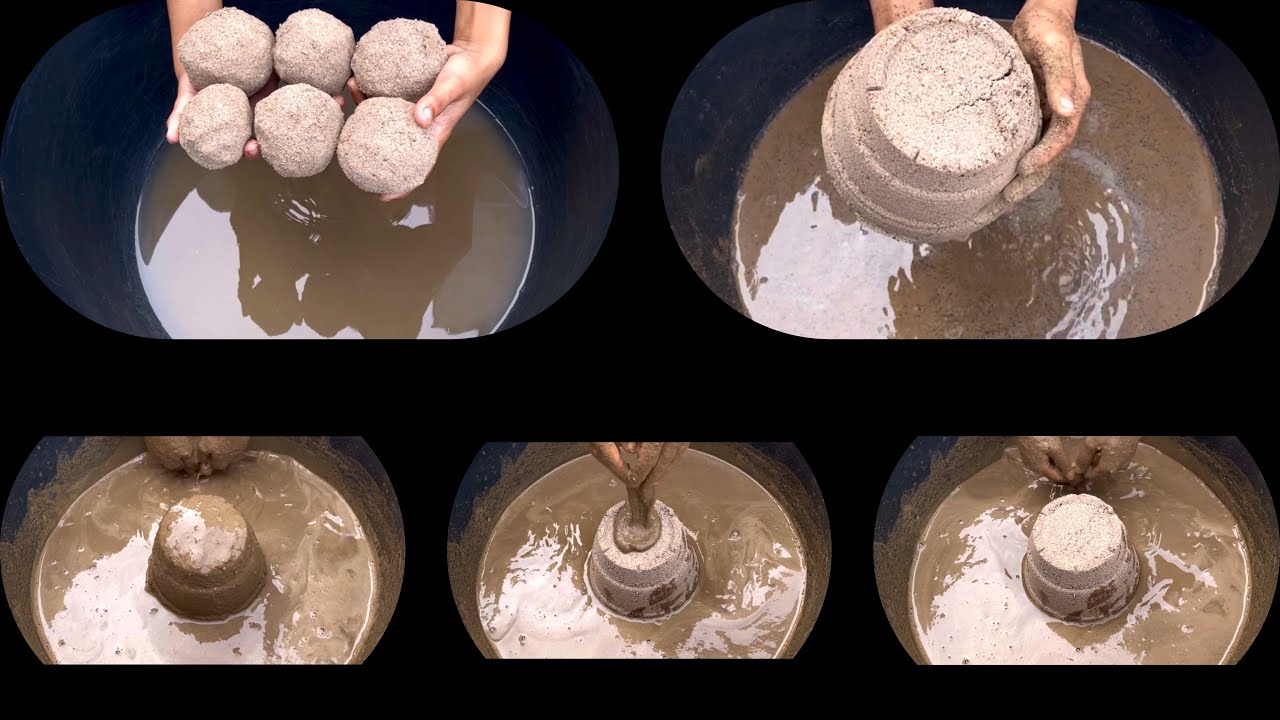 Grainy sand soft ball’s crumbling smashing dipping - YouTube