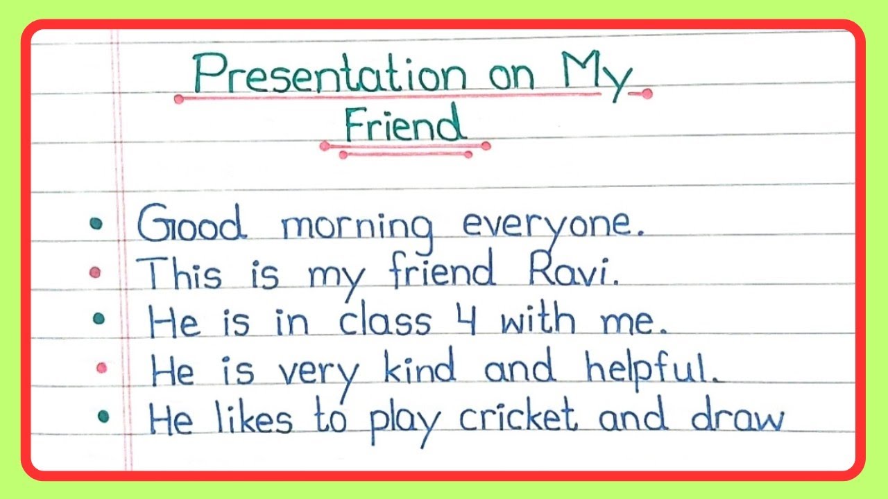 Presentation on My Friend | My Best Friend Speech for Kids | Easy ...